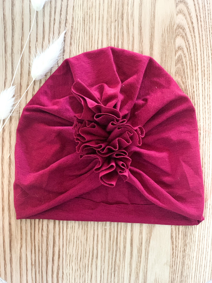 Raw Edge Ruffle Turban – Mac + Me