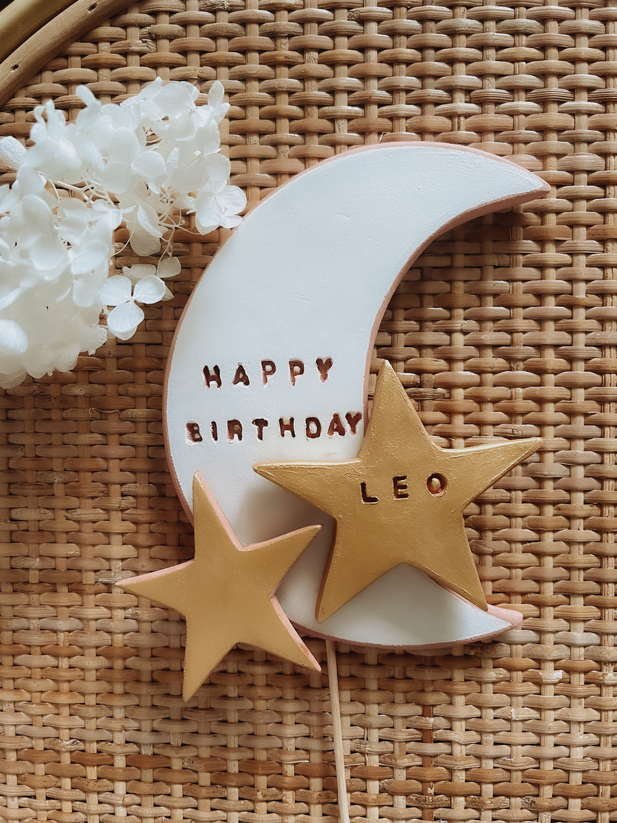 Personalised Moon Cake Topper – Mac + Me
